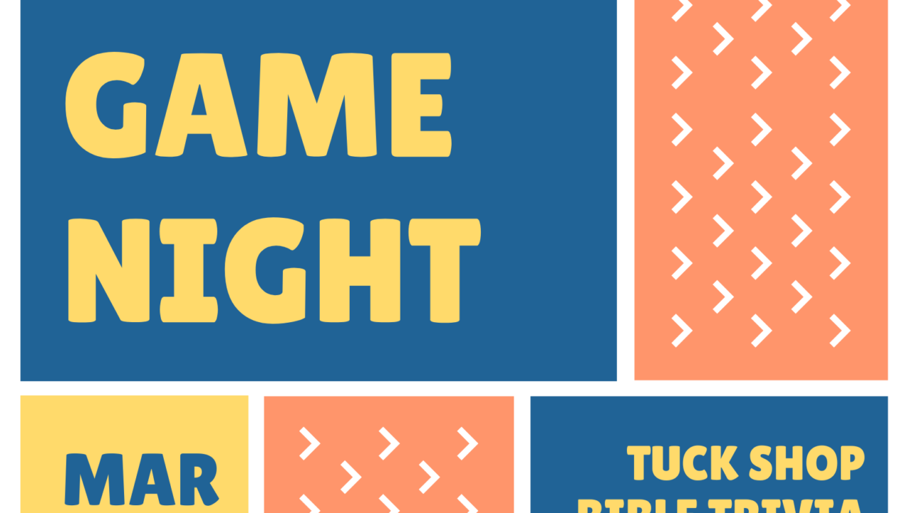 Color Blocks Game Night Invitation – Gale Presbyterian