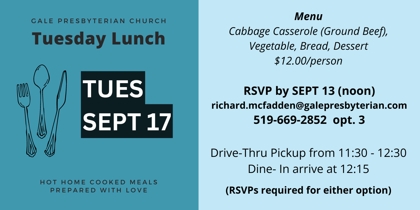 Take-Out Lunch (1) – Gale Presbyterian